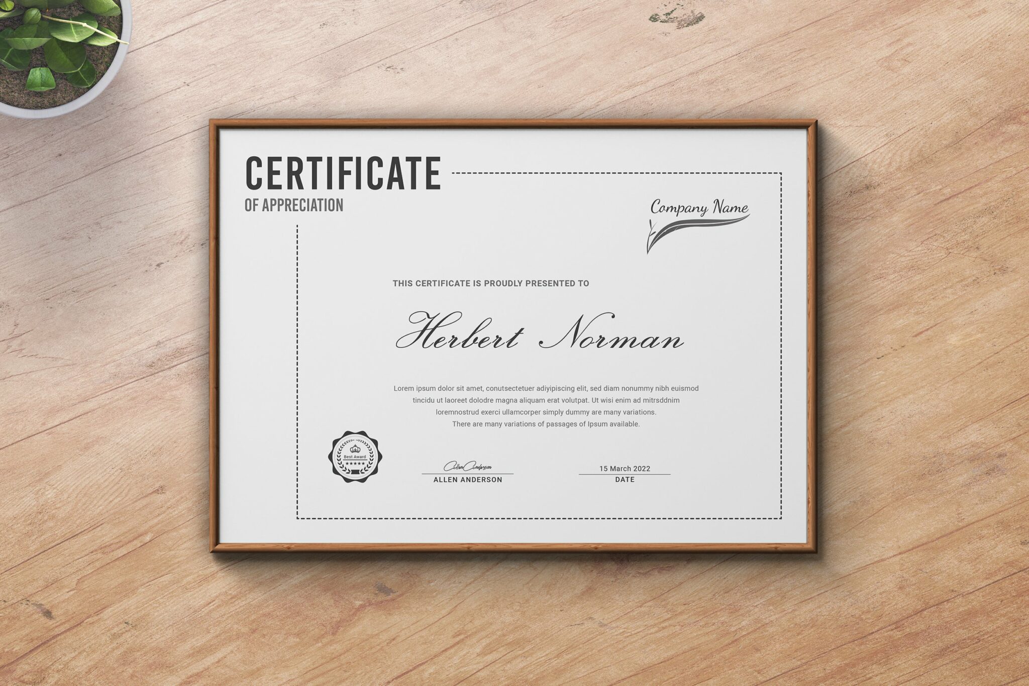 Clean Certificate Template – MasterBundles