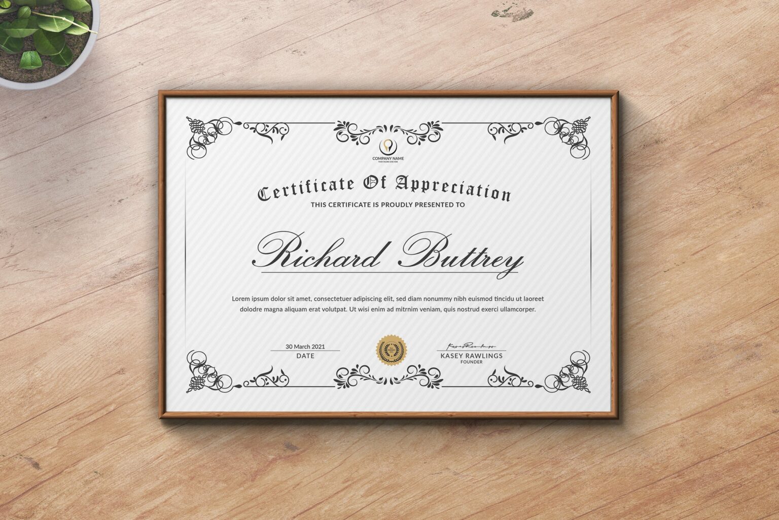 Clean Certificate Template – MasterBundles