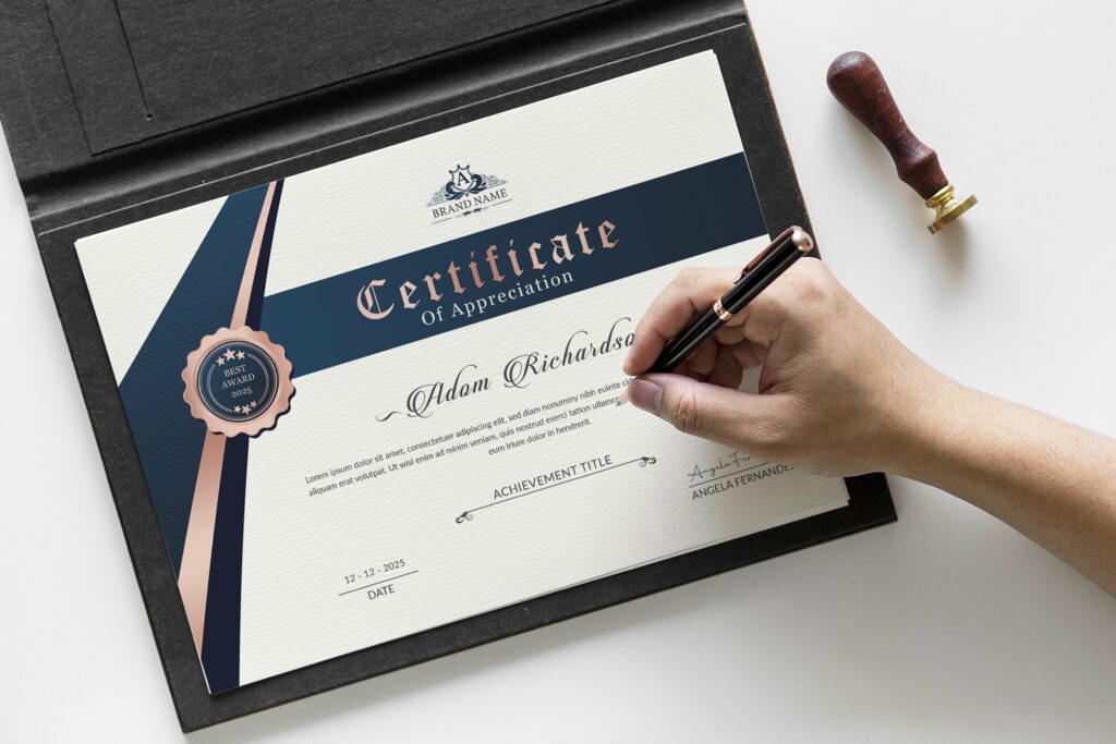 Certificate Template Rose Gold – MasterBundles
