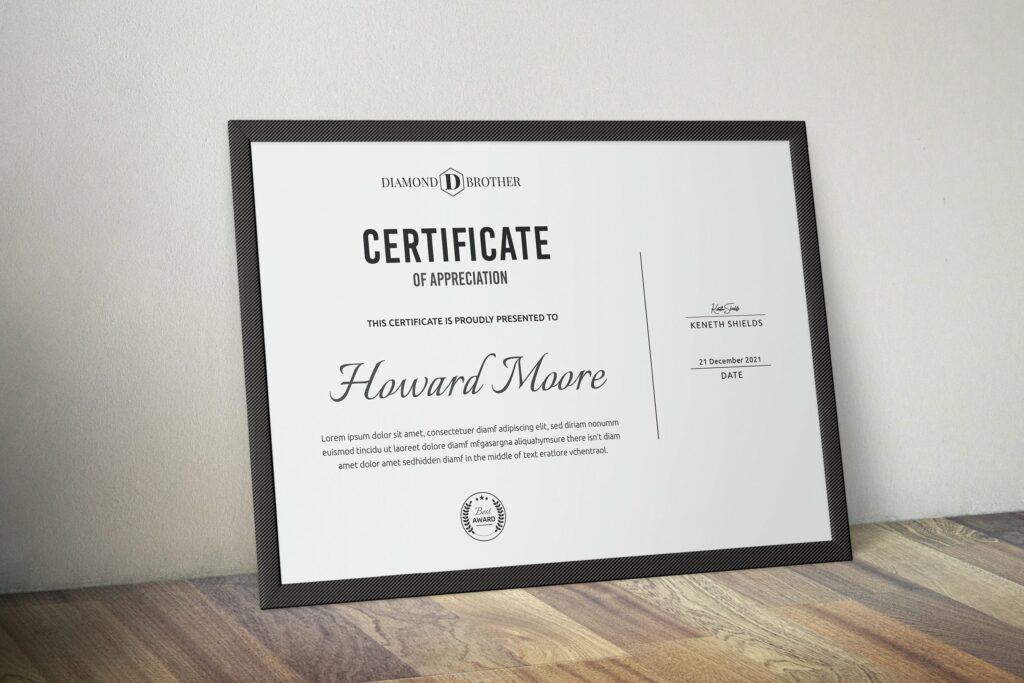 Clean Certificate Template – MasterBundles