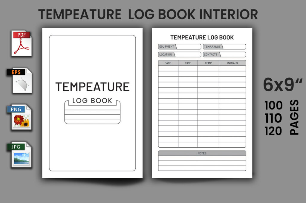 Tempeature Log Book - KDP Interior - MasterBundles