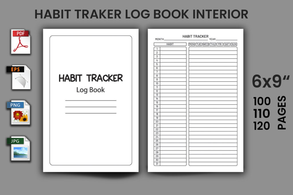 Habit Tracker Log Book - KDP Interior