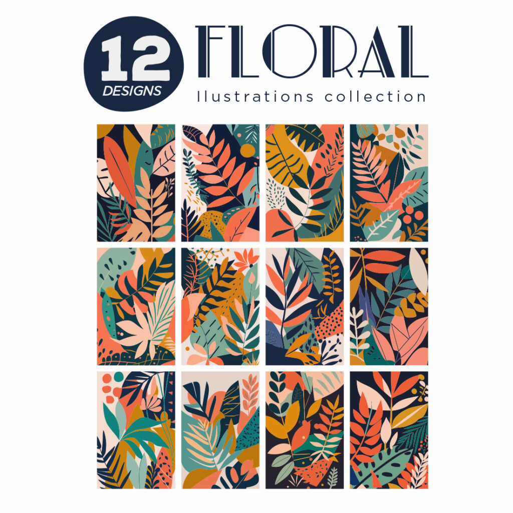 Abstract Floral Background Design - MasterBundles