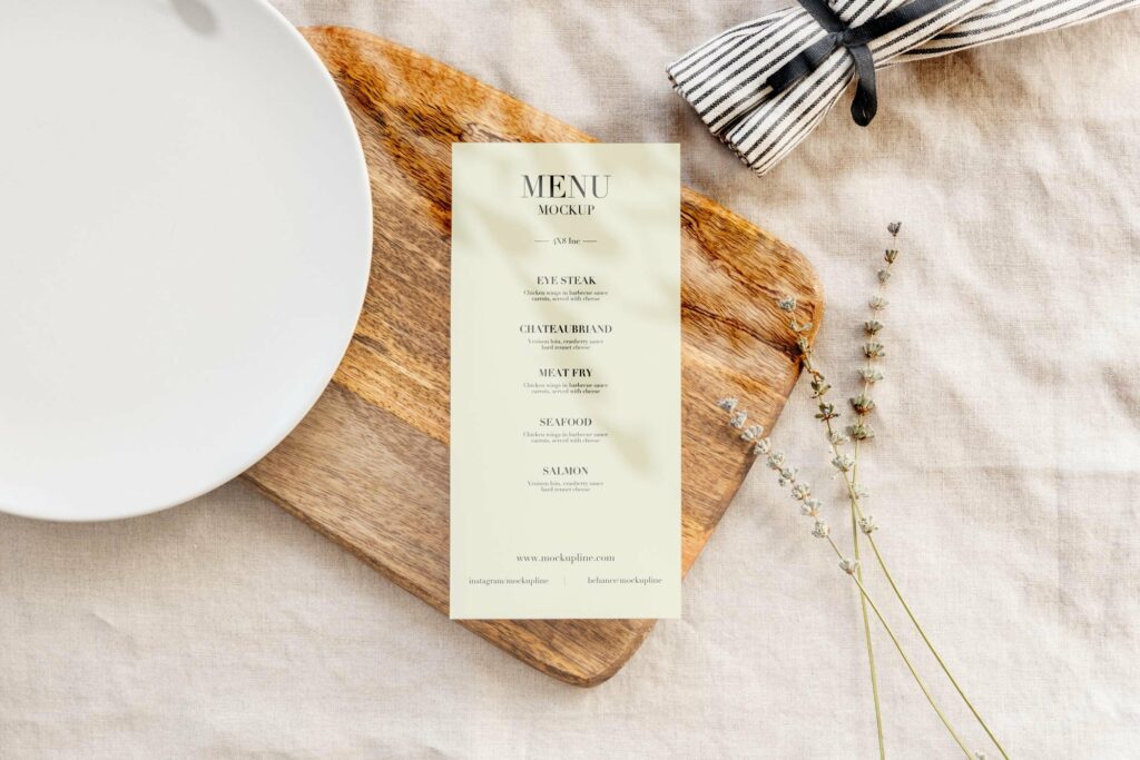 Menu Card Mockup Set – MasterBundles