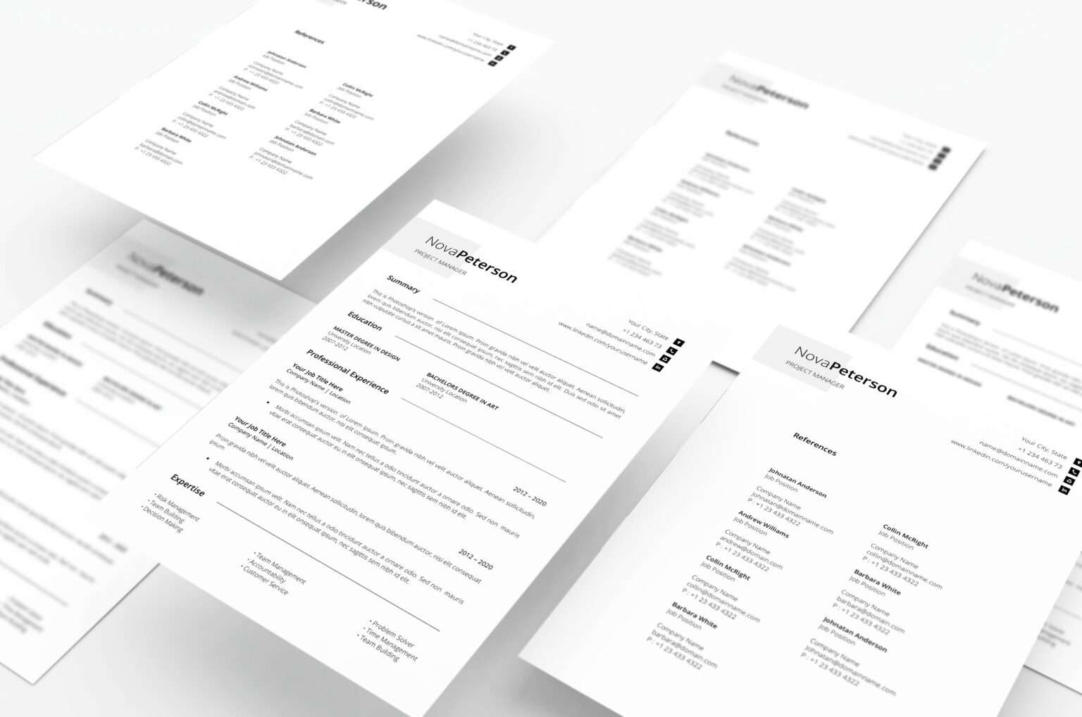 Minimal Resume Design Template – MasterBundles