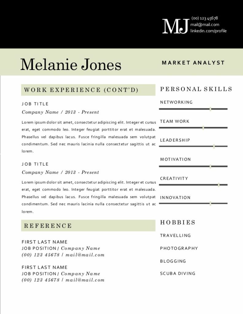 3 in 1 modern resume (2 pages) for SMM – MasterBundles