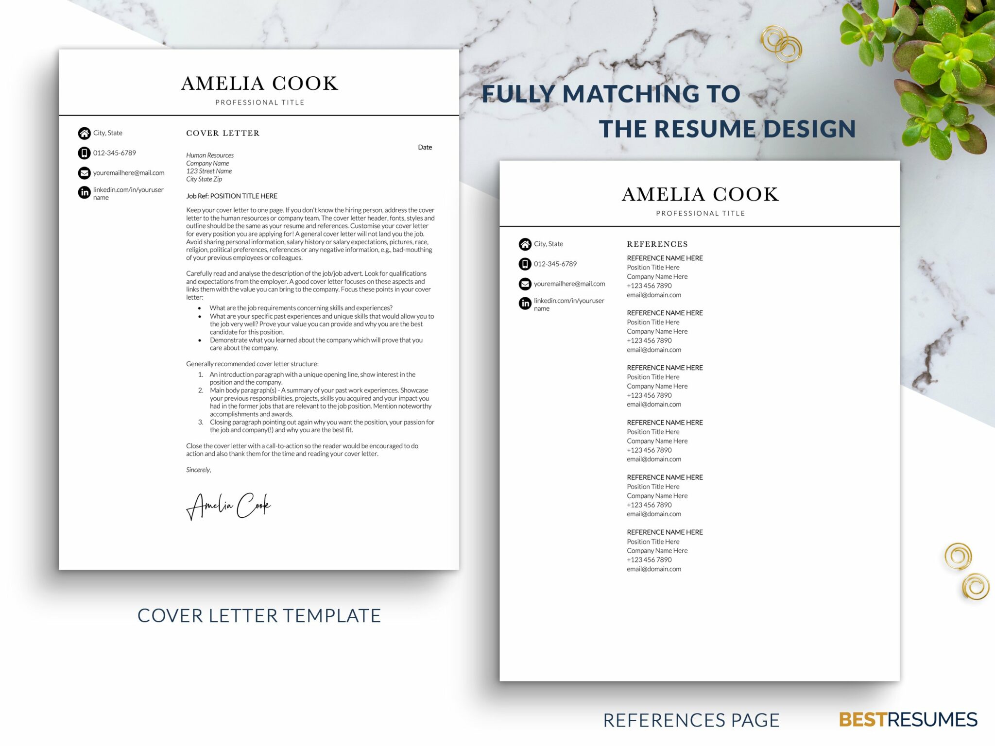 Modern Simple CV Resume Template – MasterBundles