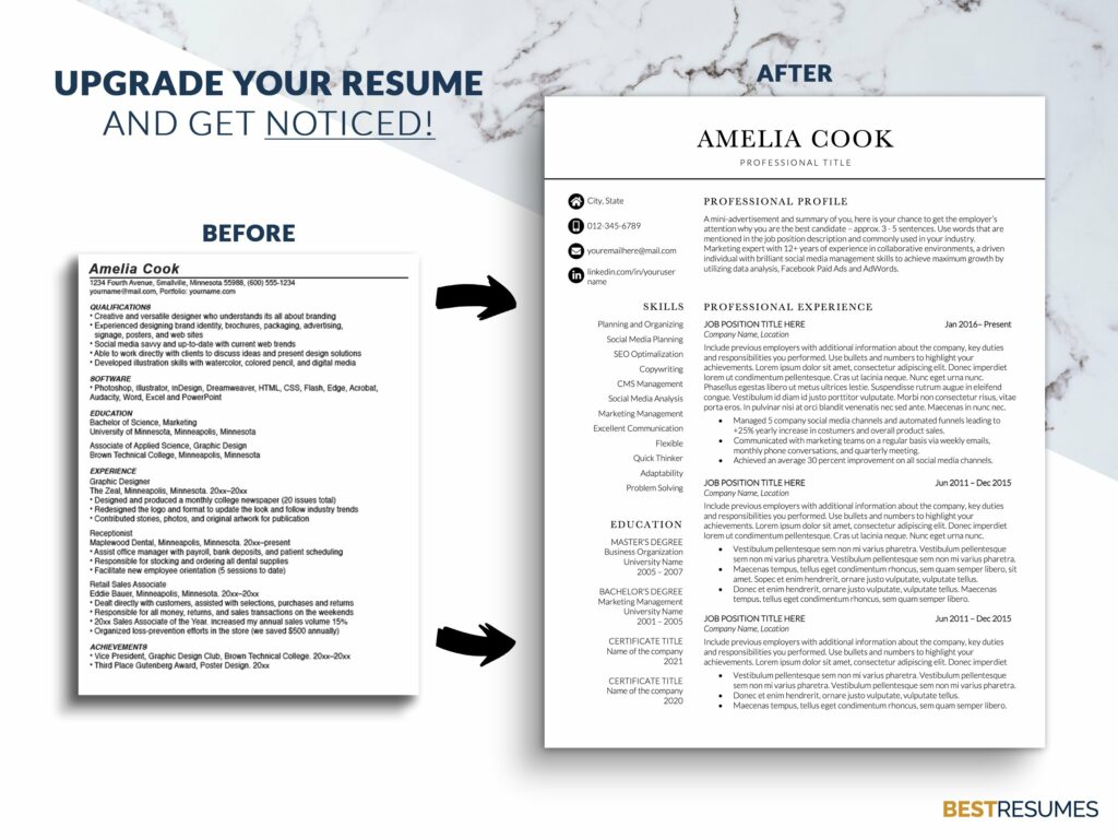 Modern Simple CV Resume Template – MasterBundles