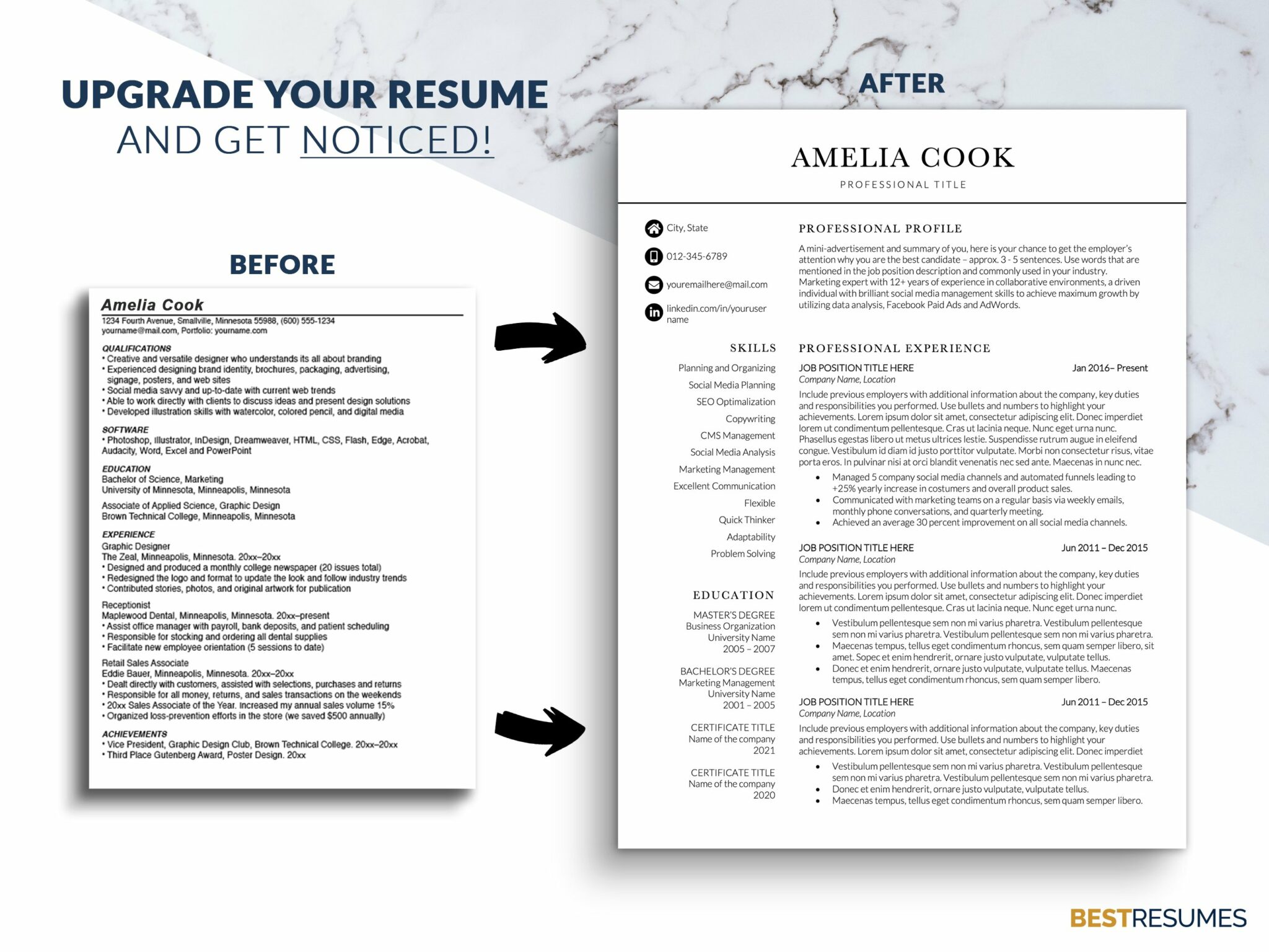 Modern Simple CV Resume Template – MasterBundles