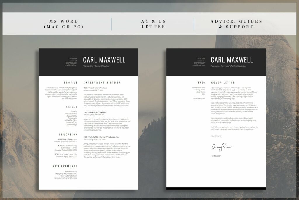 Modern Resume Template – MasterBundles