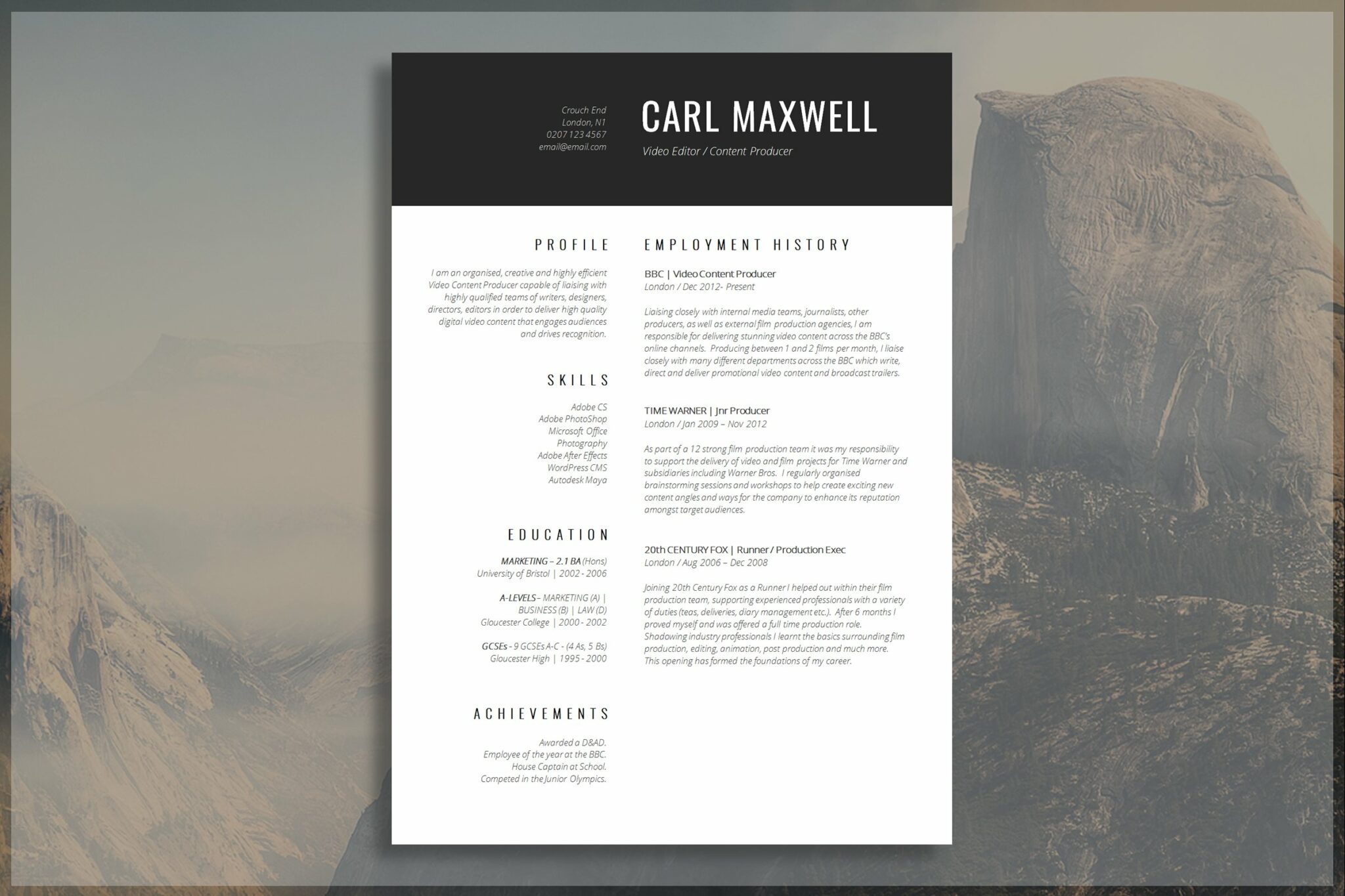 Modern Resume Template – MasterBundles