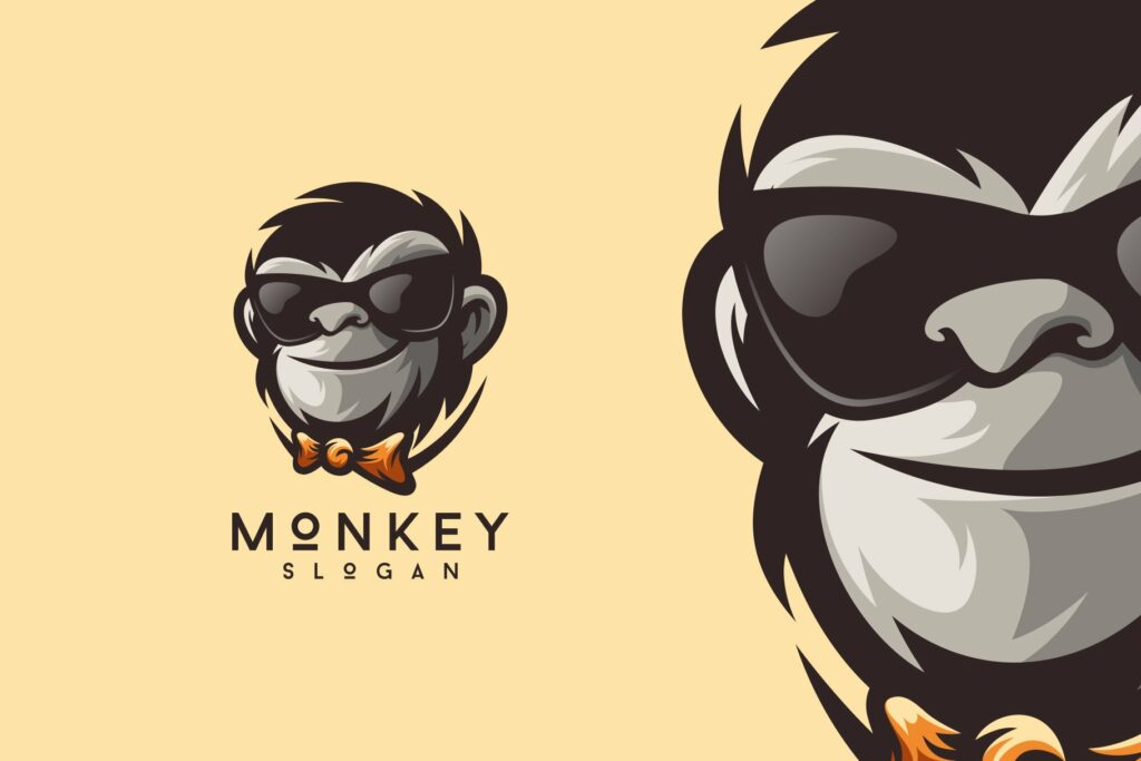 Monkey Logo design – MasterBundles