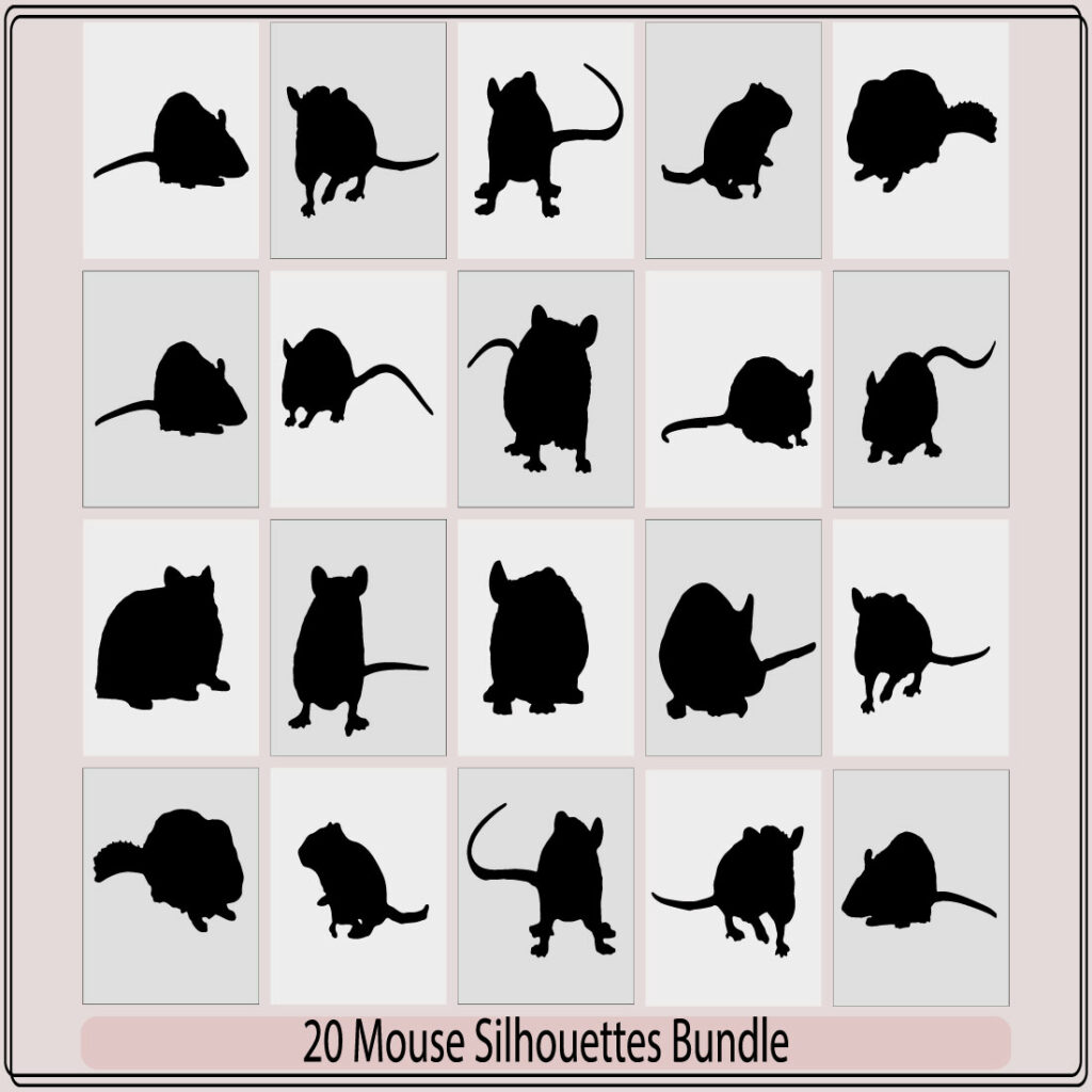 Rat and mouse silhouette,silhouette of a realistic rat,vector ...
