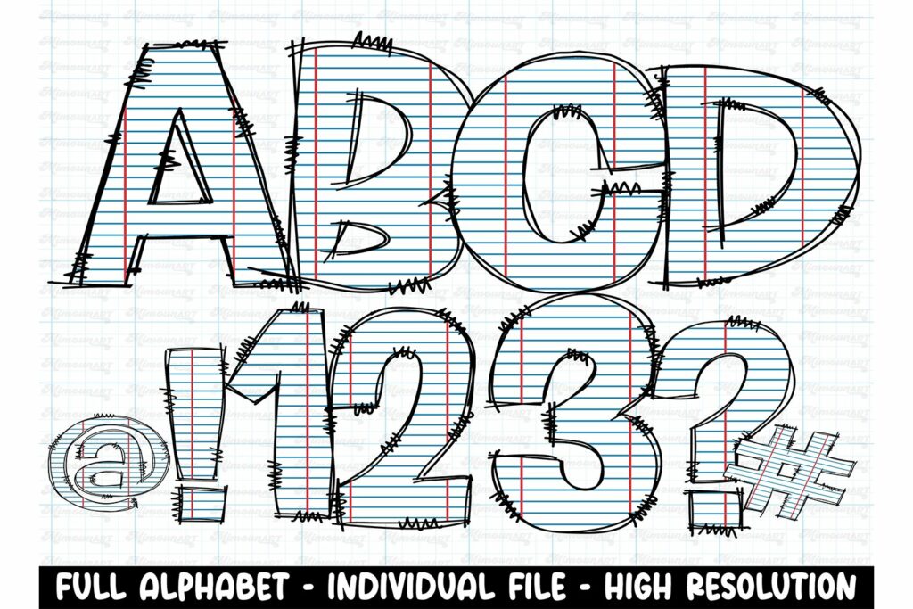 Teacher Doodle letters Bundle – MasterBundles