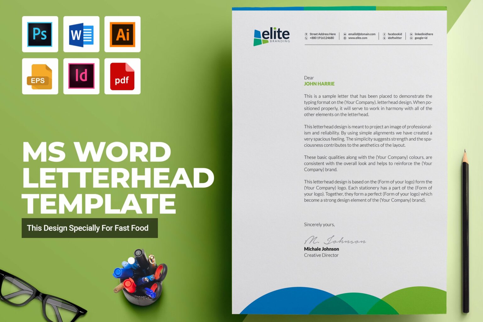 MS Word Letterhead Template – MasterBundles