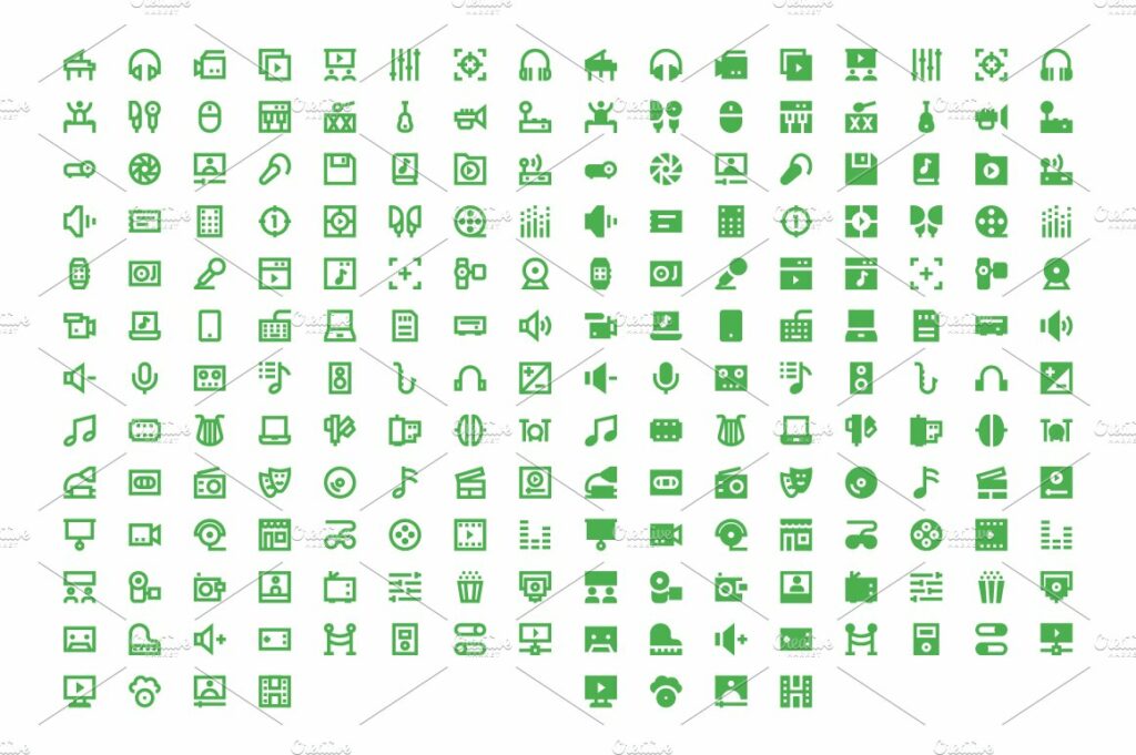 200 Multimedia Material Design Icons – MasterBundles