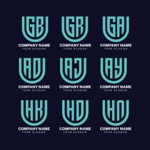 Inspiring logo design set for companies from the initial letters of the ...