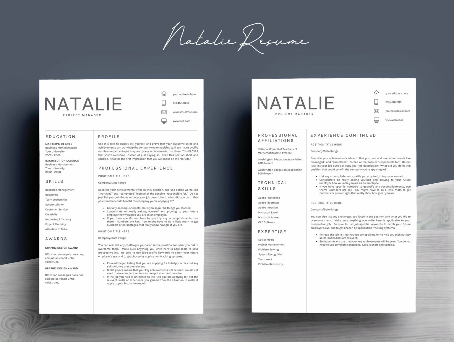 Resume Template 5 Pages/CV – MasterBundles