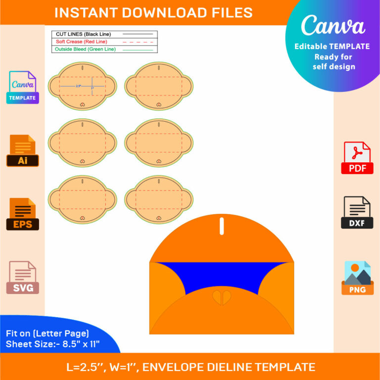 Large Cable Box, Gift Box, Storage Box, Dieline Template SVG, Ai, EPS ...