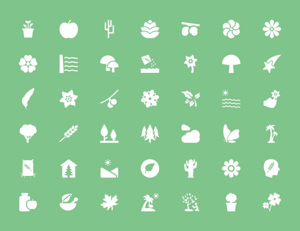 150+ Nature Vector Icons – MasterBundles