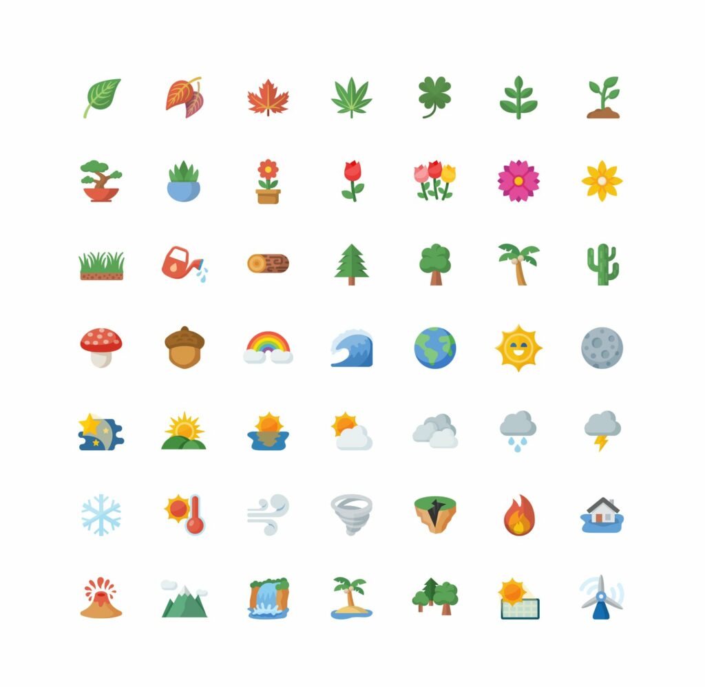 Nature Emoji - 49 Vector Icons – MasterBundles