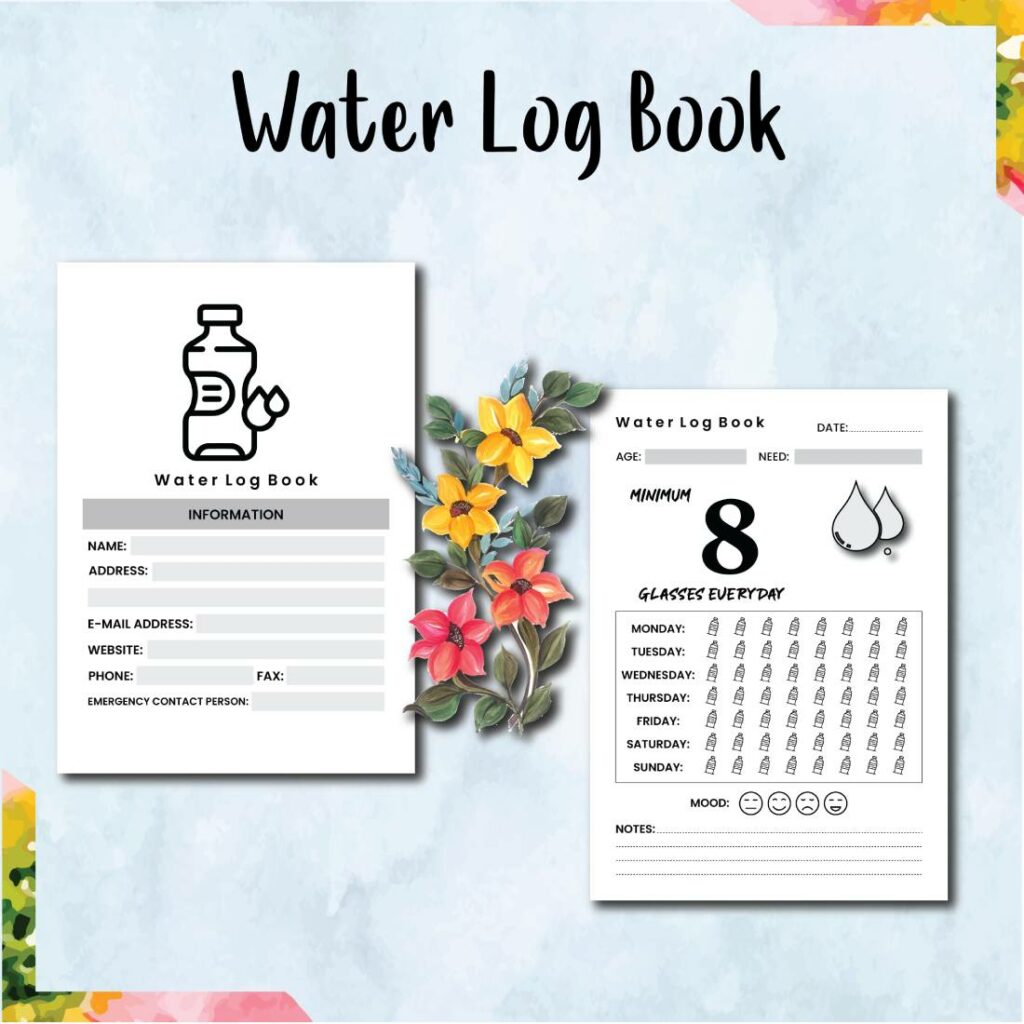 Water Log Book KDP interior - MasterBundles