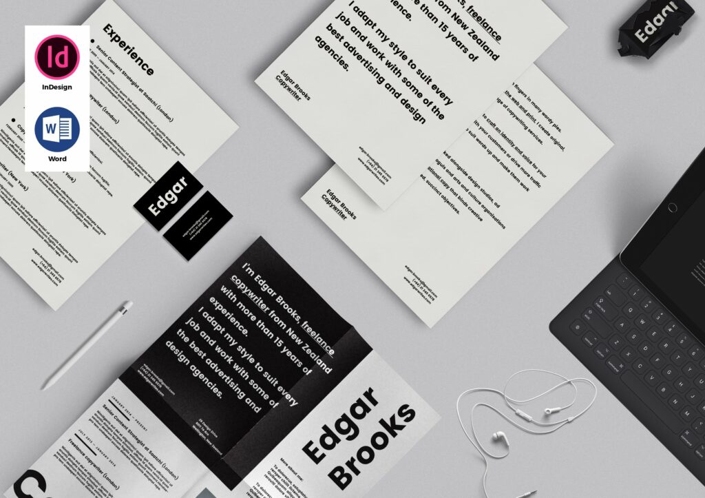 Minimal No Brand Resume – MasterBundles