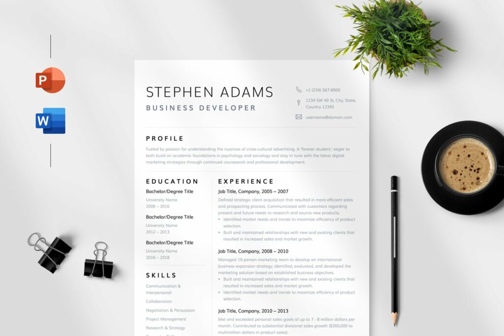 Noah - Resume Template – MasterBundles