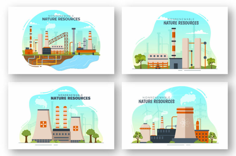 11 Non Renewable Sources of Energy Illustration - MasterBundles