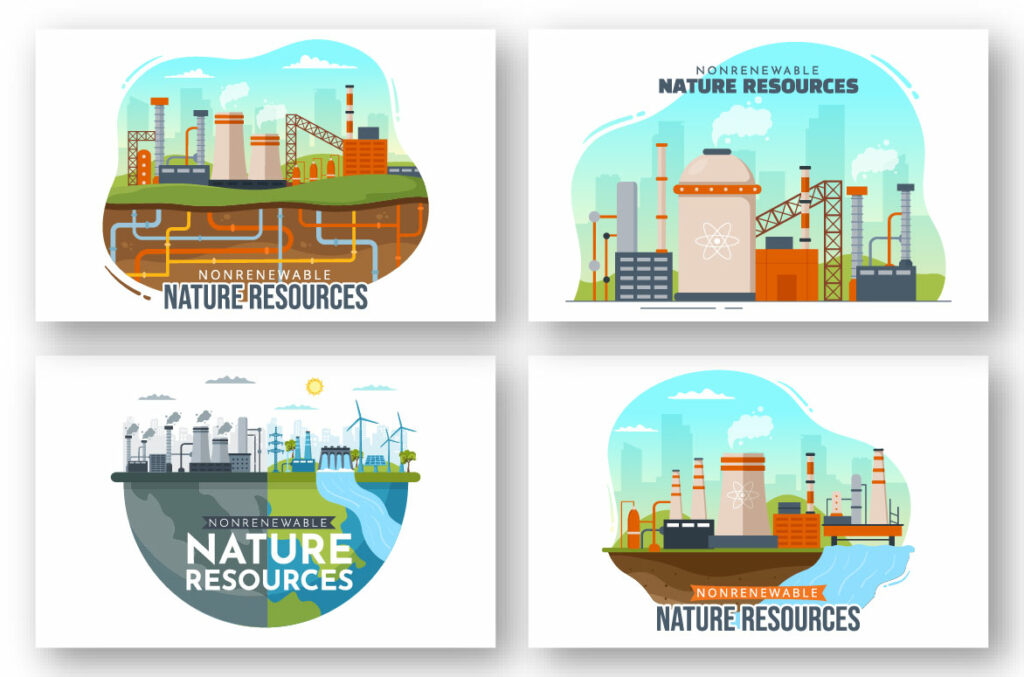 11 Non Renewable Sources of Energy Illustration - MasterBundles