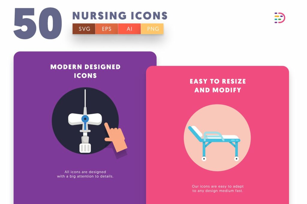 50 Nursing Icons – MasterBundles