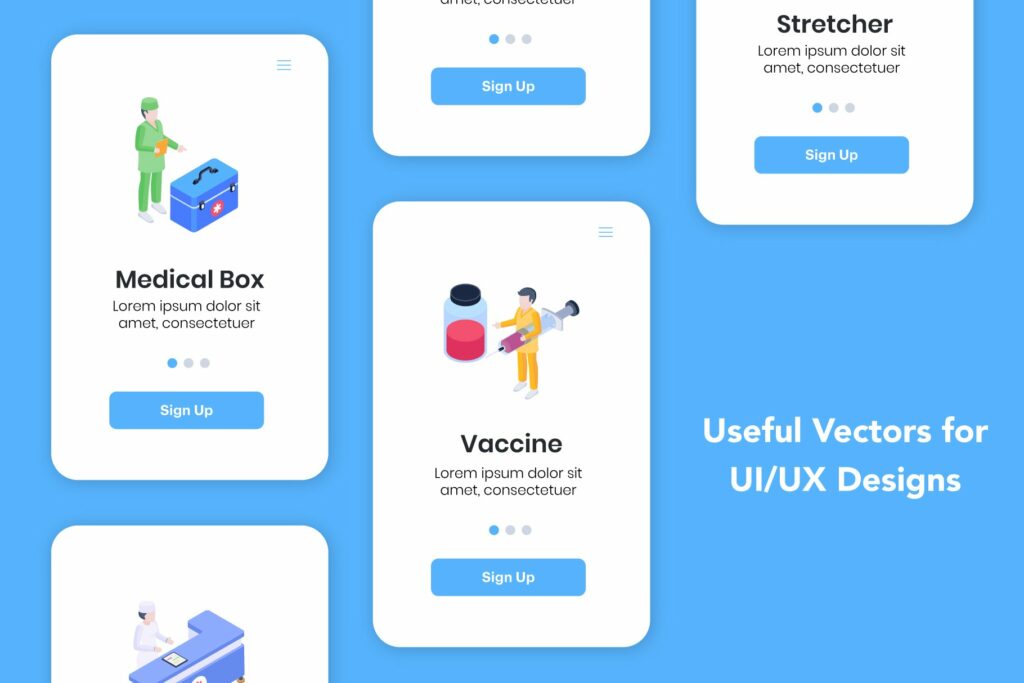 50 Isometric Nursing Vectors – MasterBundles