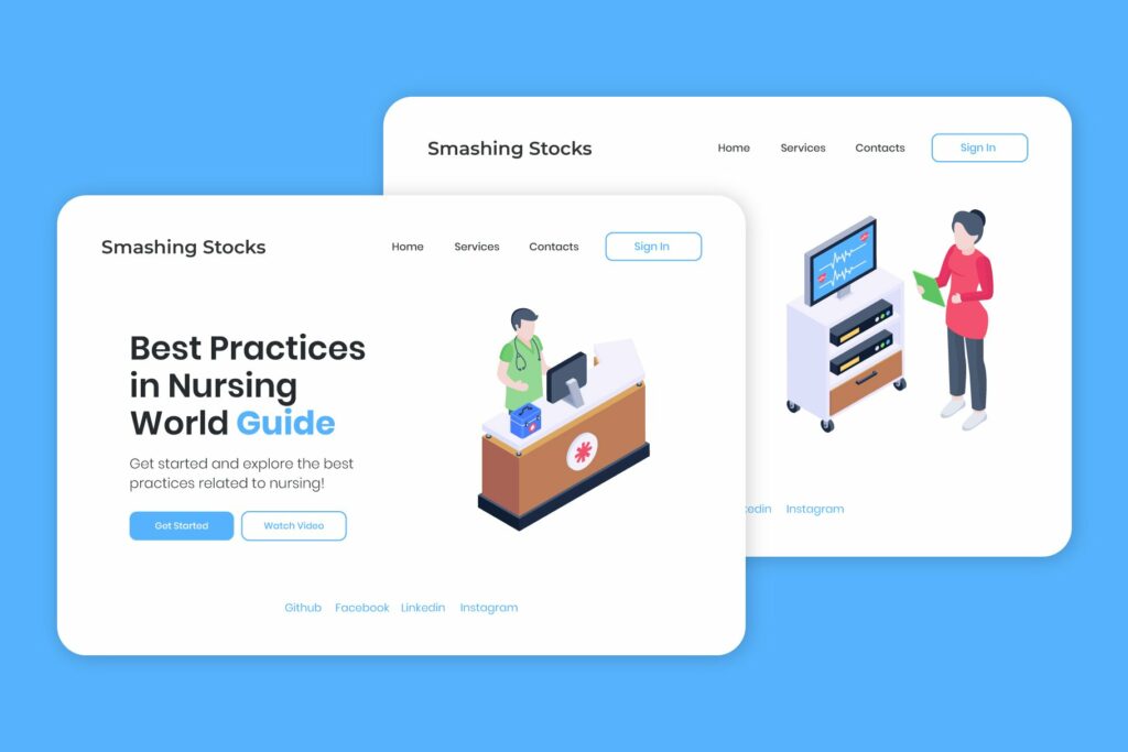 50 Isometric Nursing Vectors – MasterBundles