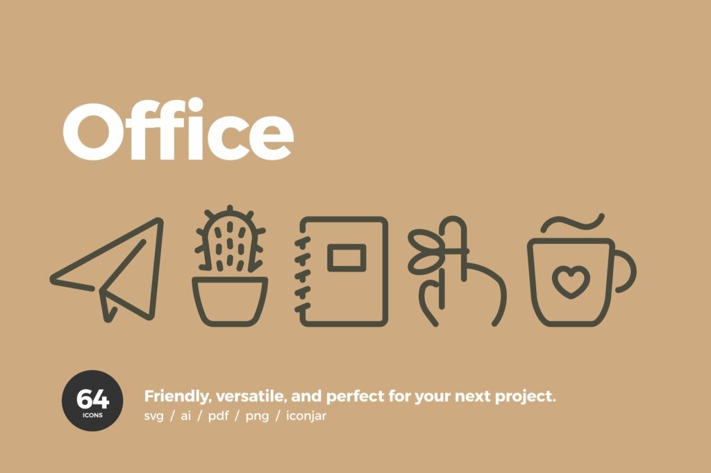 Office Icons — Pixi Line – MasterBundles