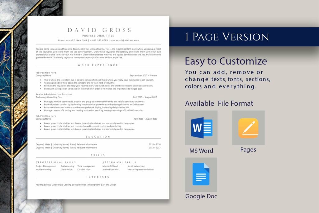 ATS Resume Template – MasterBundles