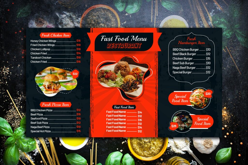Digital Food Menu Design Template – MasterBundles