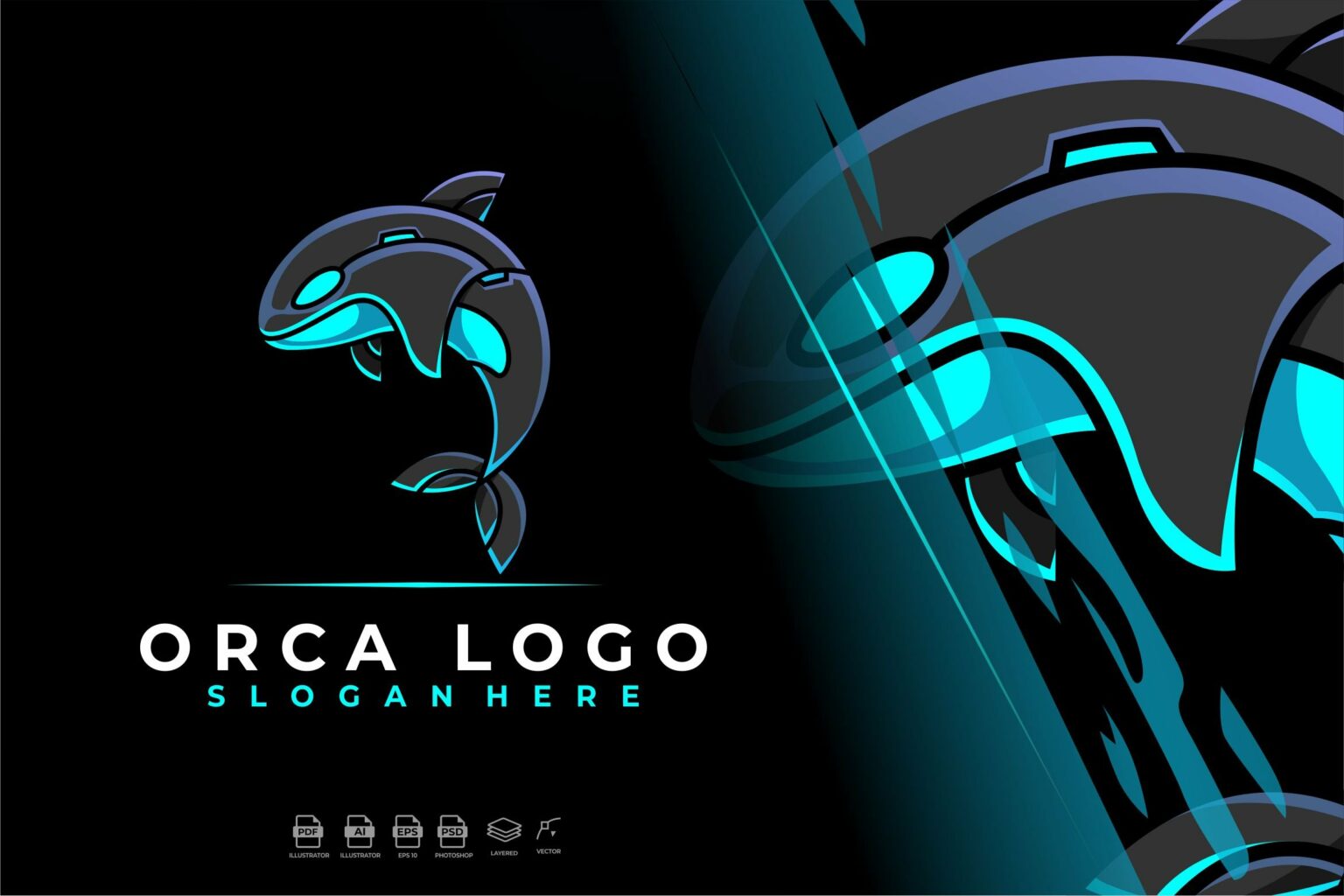Mecha Robot Orca Killer Whale Logo – MasterBundles
