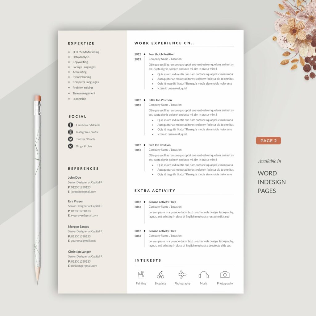 Fashion Model Cv Template Word – MasterBundles