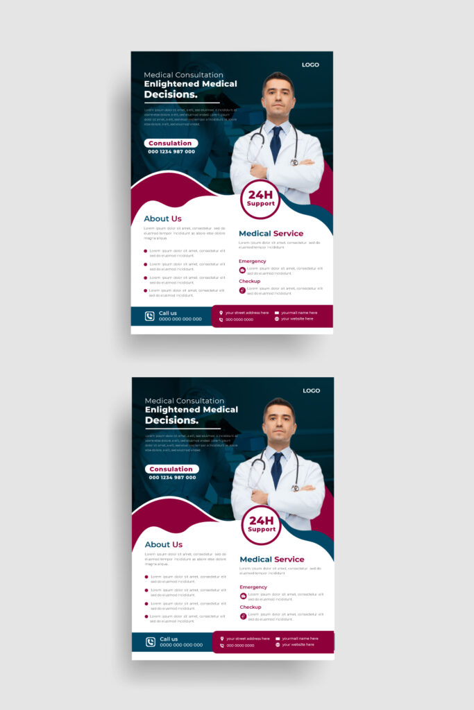 simple medical flyer design template - MasterBundles