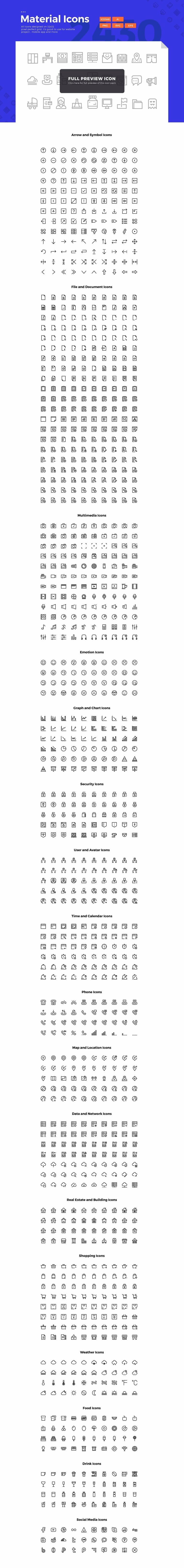 2430 Material Icons – MasterBundles