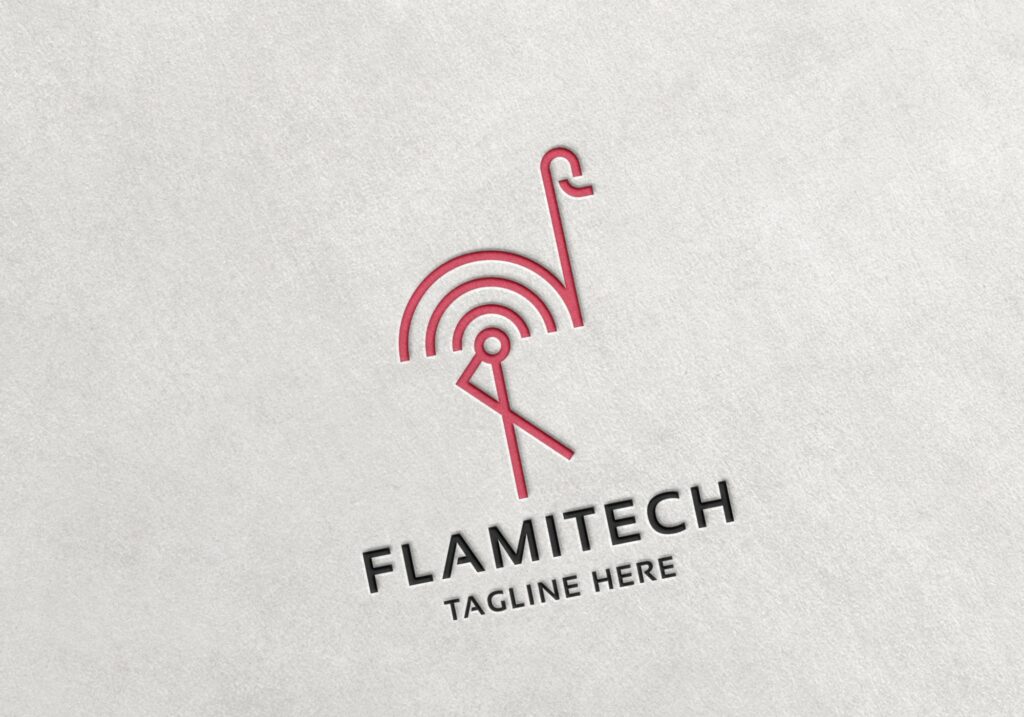 Flamingo Tech Logo – MasterBundles
