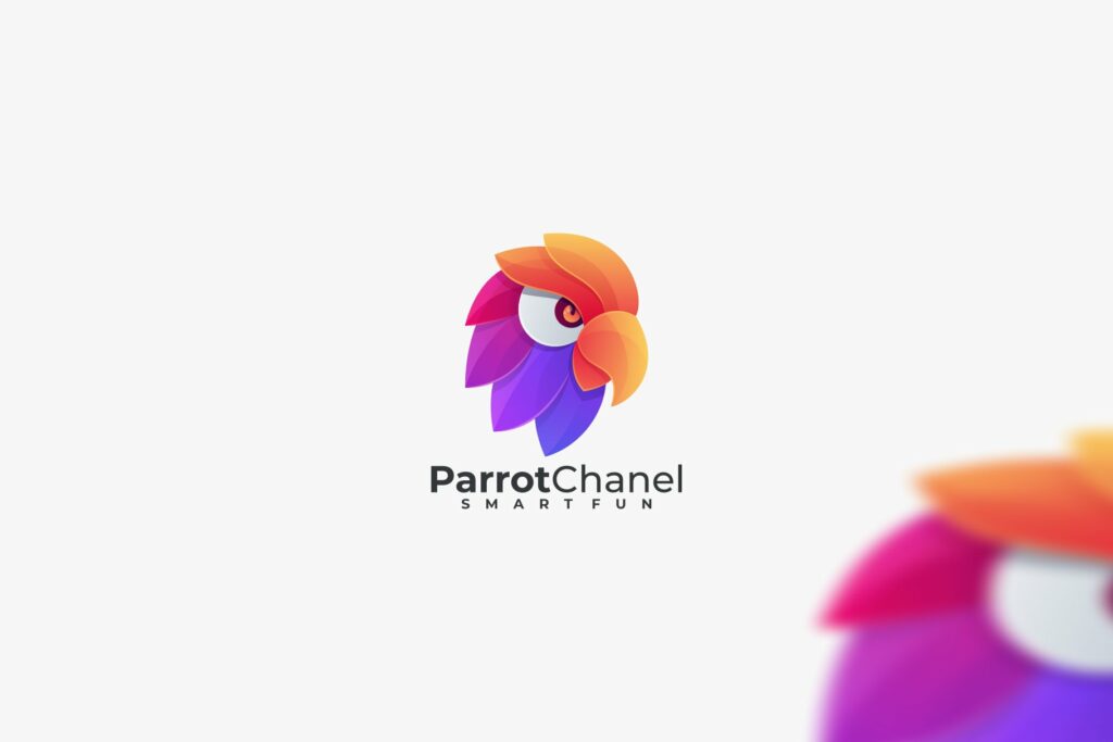 Parrot Chanel Gradient Colorful Logo – MasterBundles