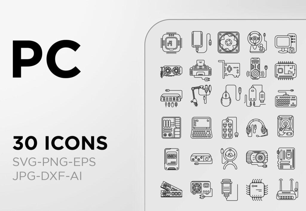Computer & hardware icon pack – MasterBundles