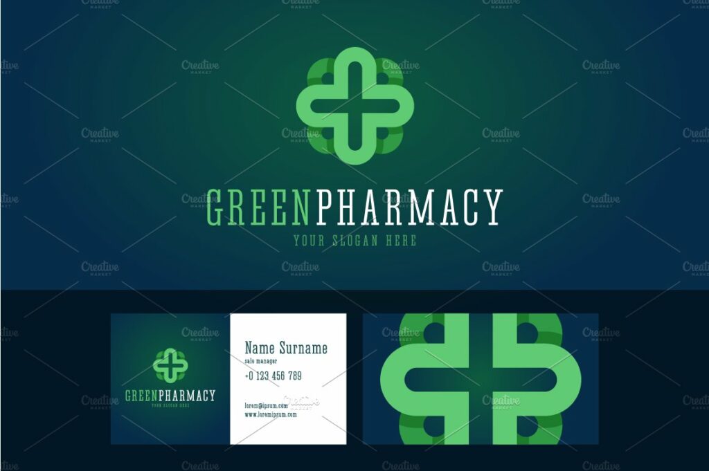 Green pharmacy logo – MasterBundles