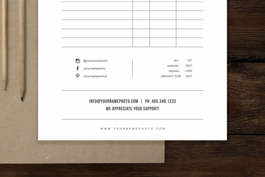 Photography Forms - Receipt Template – MasterBundles