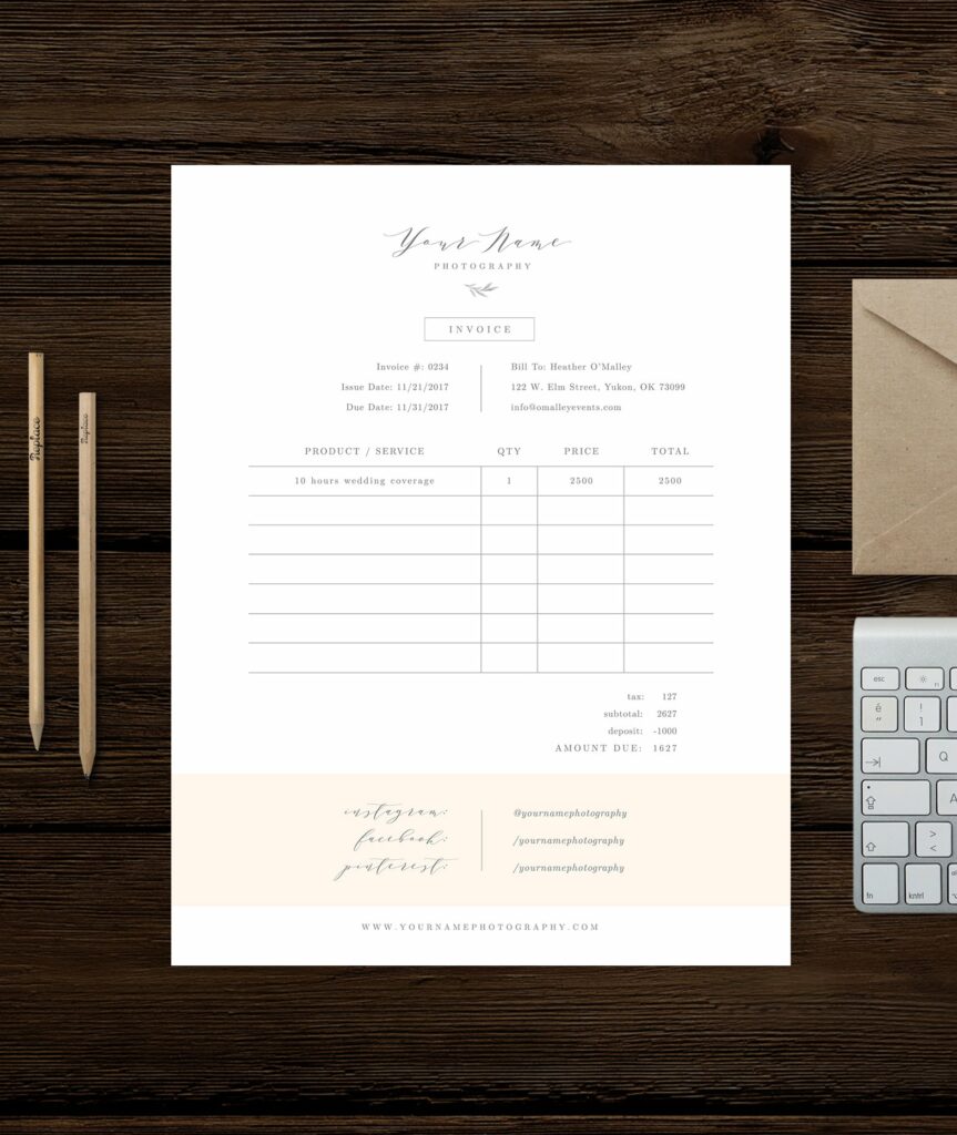 Photography Invoice Template – MasterBundles