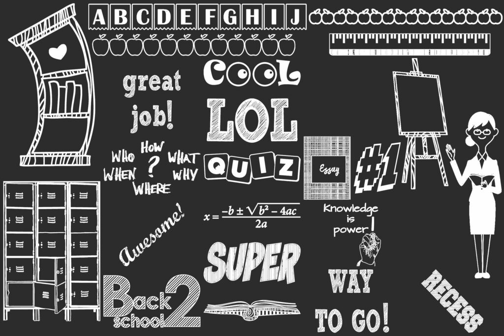 School Days Doodles Chalk Clip Art – MasterBundles