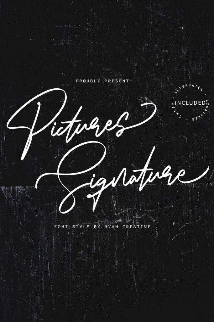 Pictures signature - signature font style - MasterBundles