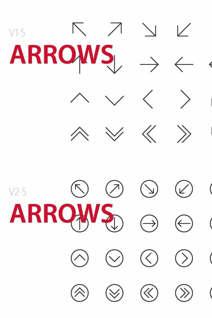 100 Arrows UI icons – MasterBundles