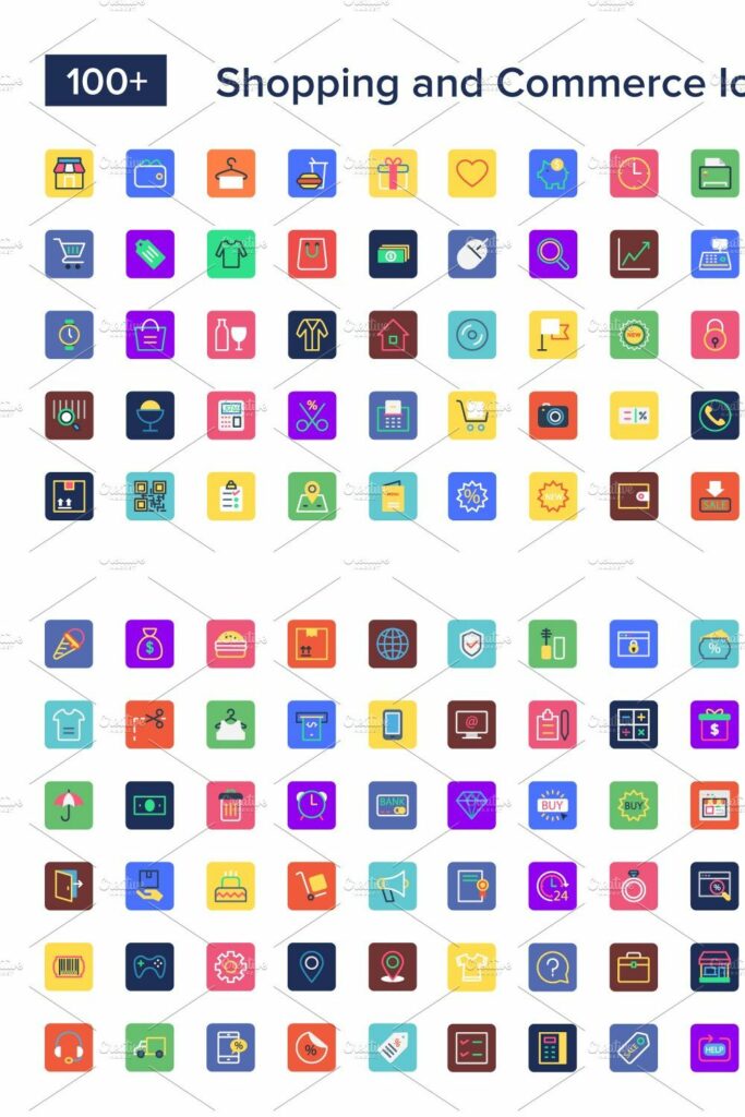 100+ Shopping and Commerce Icons – MasterBundles
